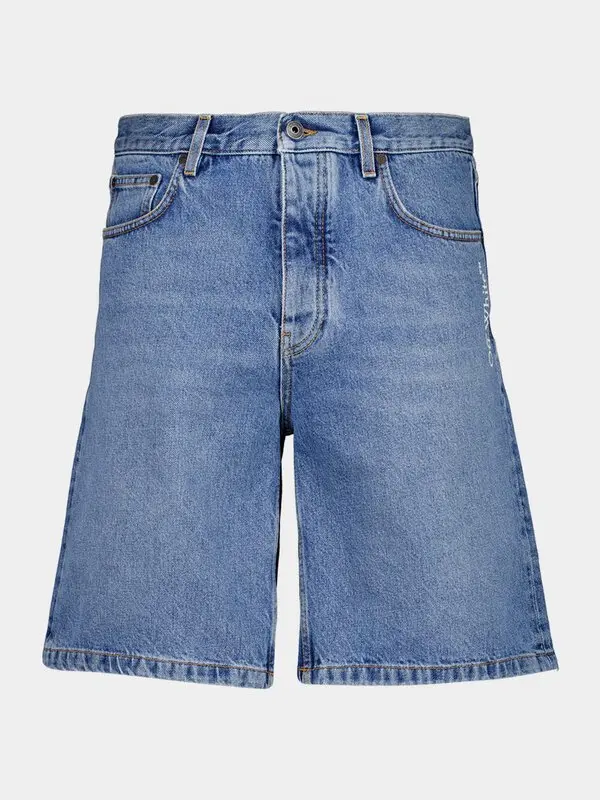 Off-White Light Half Arrow Denim Shorts - Blue