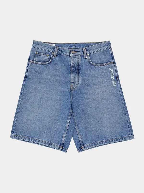 Off-White Light Half Arrow Denim Shorts