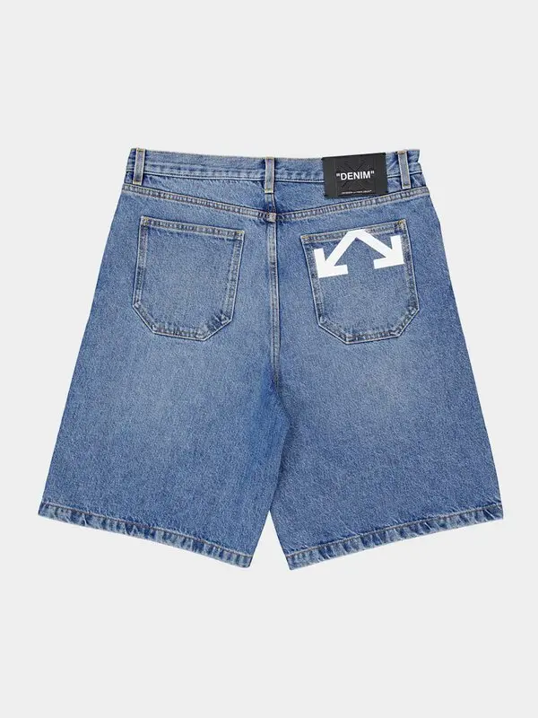 Off-White Light Half Arrow Denim Shorts