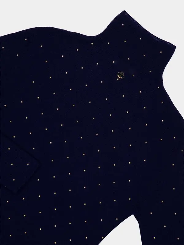 Rabanne Wool Turtleneck With Stud Details - Blue