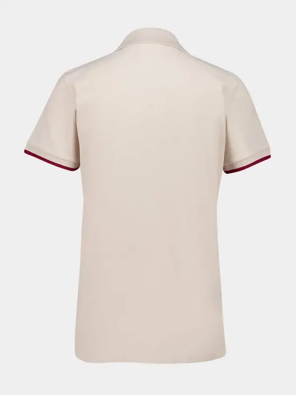 Moncler Cotton Piquet Polo Shirt - Beige