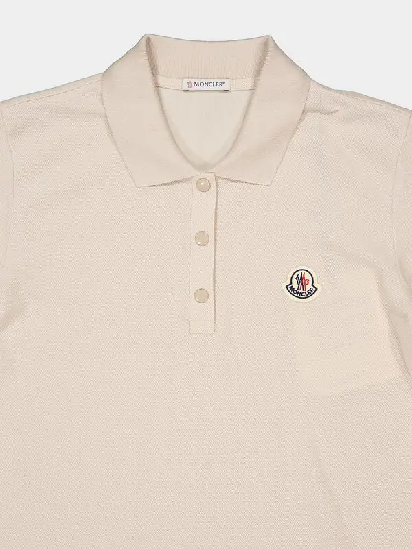 Moncler Cotton Piquet Polo Shirt - Beige