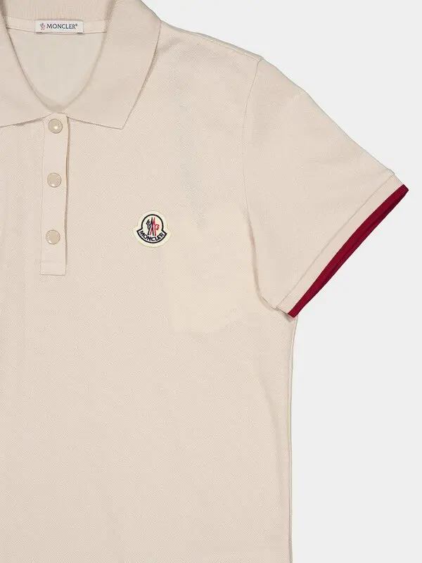 Moncler Cotton Piquet Polo Shirt - Beige
