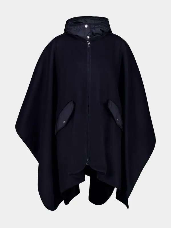 Moncler Wool Cape - Blue