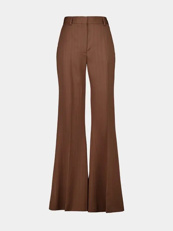 Stella McCartney Sienna Wool Bootcut Trousers - Brown