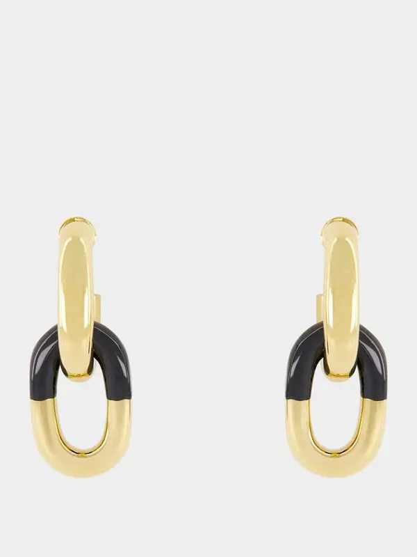 Rabanne Xl Link Earrings - Black