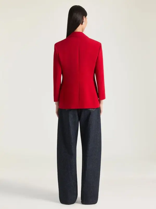 Givenchy Dark Crepe Cady Single-breasted Jacket - Red