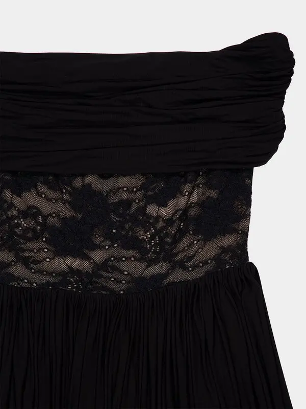 Zimmermann Off-shoulder Lace Panel Dress - Black