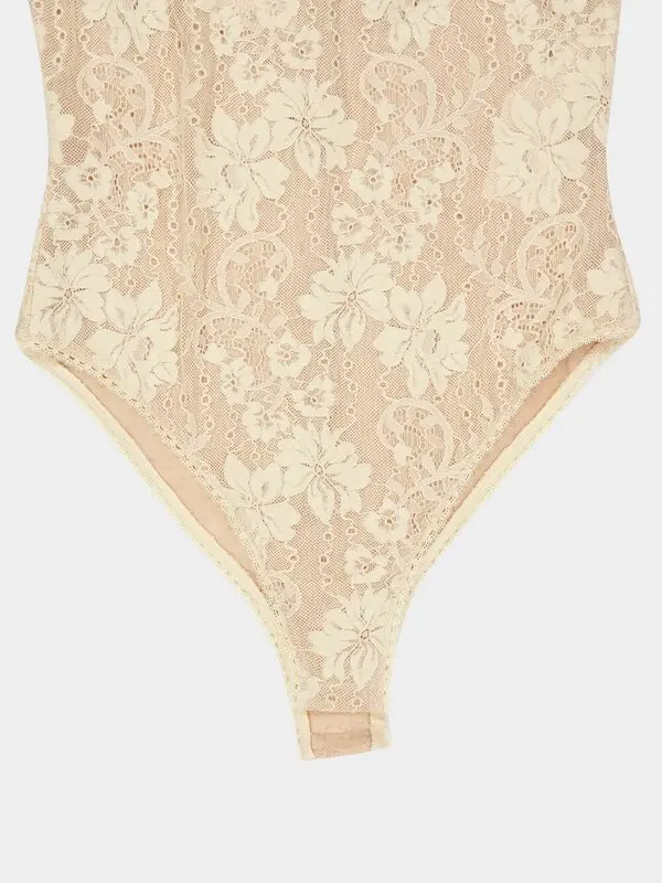 Zimmermann Rebellion Draped Lace Bodysuit - Cream