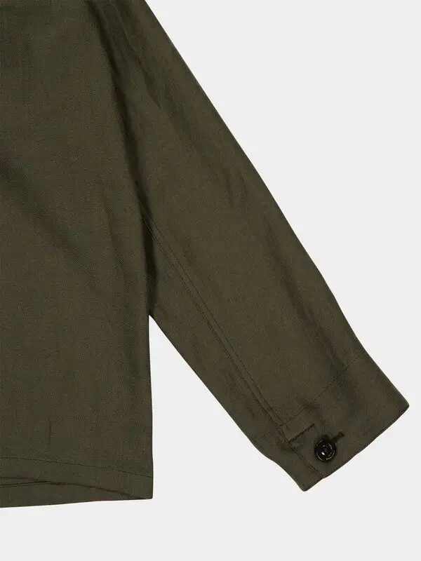 Boglioli Green Linen Long-sleeve Overshirt - Brown