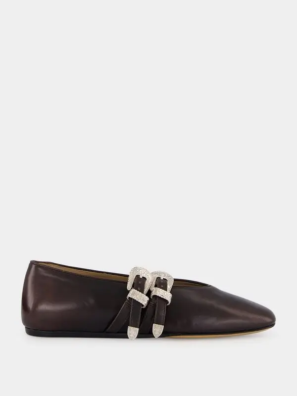 Le Monde Beryl Claudia Leather Slipper - Brown