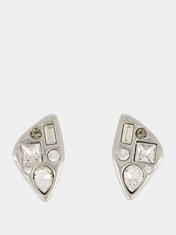 APOA Dhai Swarovski Crystal Earrings - Silver