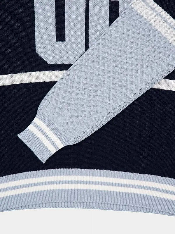 Off-White Navy And Light Sporty Knit Polo - Blue