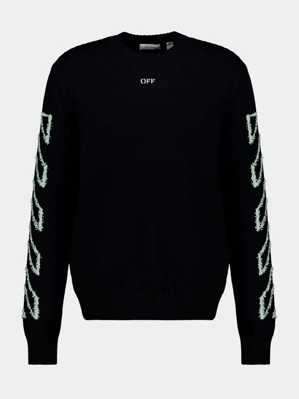Off-White Diag Outline Knit Jumper - Black