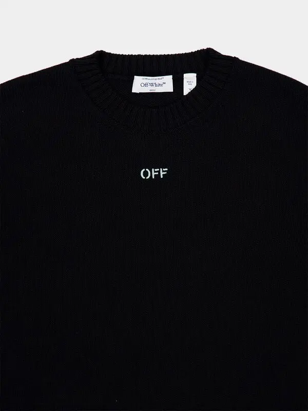 Off-White Diag Outline Knit Jumper - Black