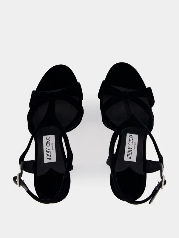 JIMMY CHOO Kesia 120 Velvet Platform Sandals