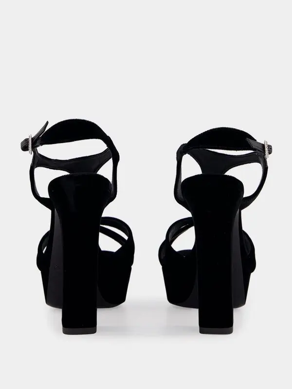 JIMMY CHOO Kesia 120 Velvet Platform Sandals