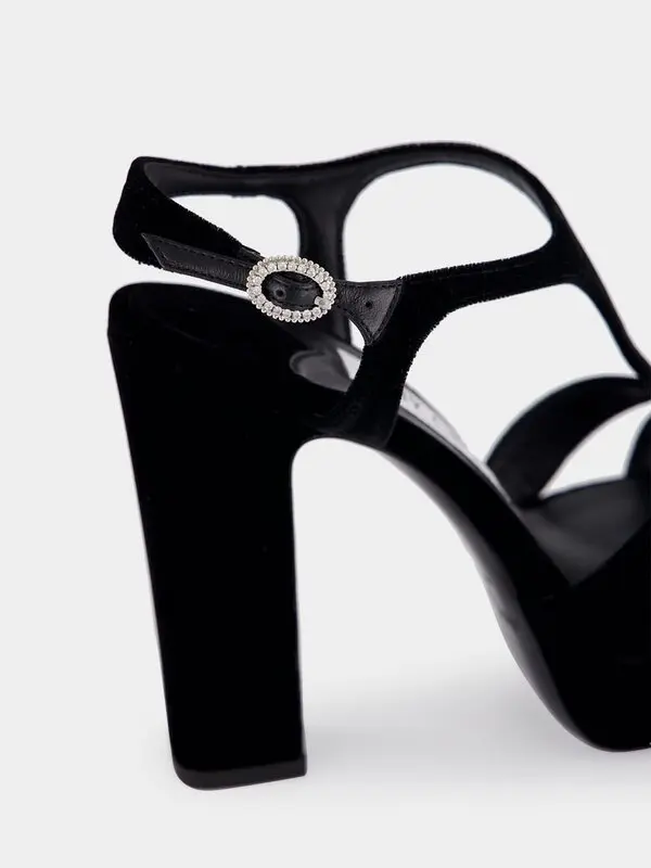 JIMMY CHOO Kesia 120 Velvet Platform Sandals