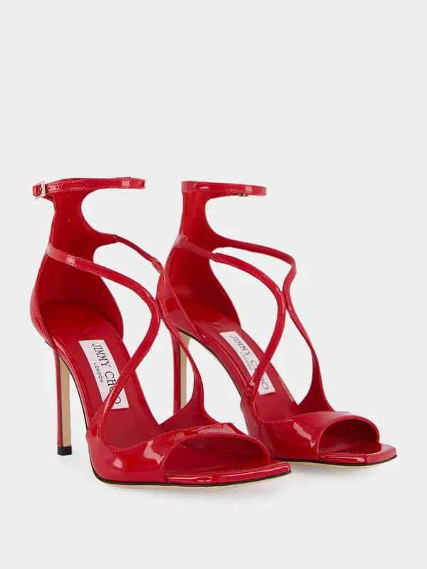 JIMMY CHOO Azia 95 Patent Sandals - Red
