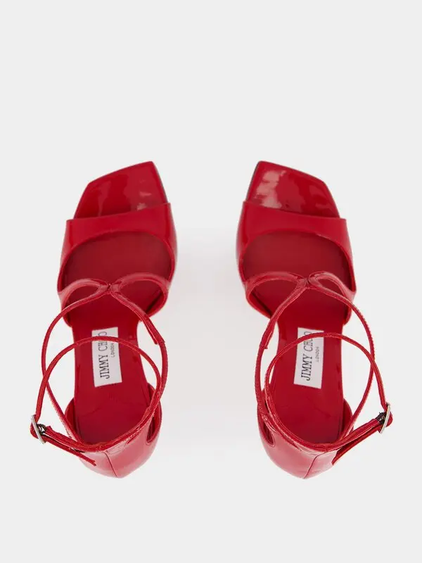JIMMY CHOO Azia 95 Patent Sandals - Red