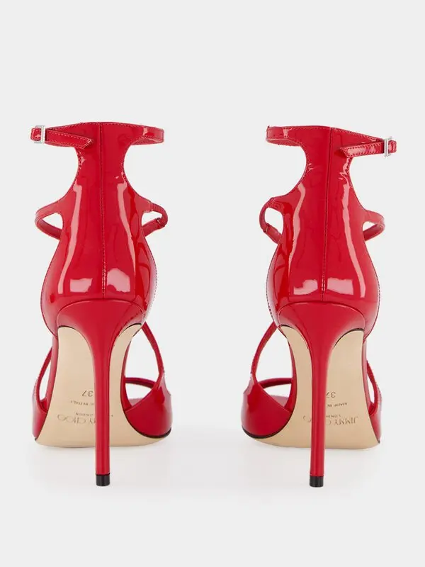 JIMMY CHOO Azia 95 Patent Sandals - Red