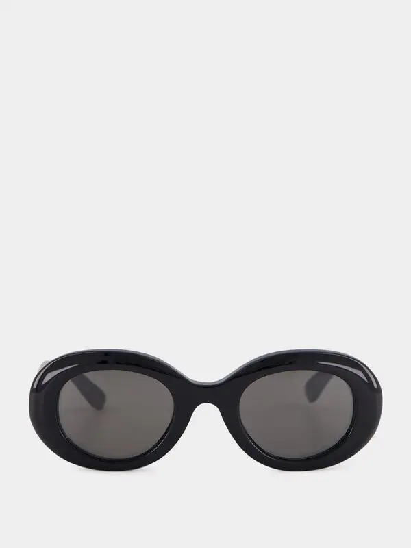 EMMANUELLE KHANH Queen Oval Acetate Sunglasses - Black