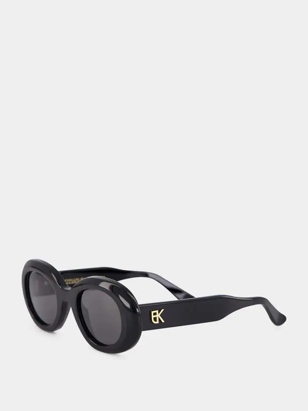 EMMANUELLE KHANH Queen Oval Sunglasses - Black