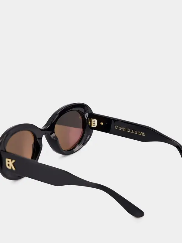 EMMANUELLE KHANH Queen Oval Sunglasses - Black