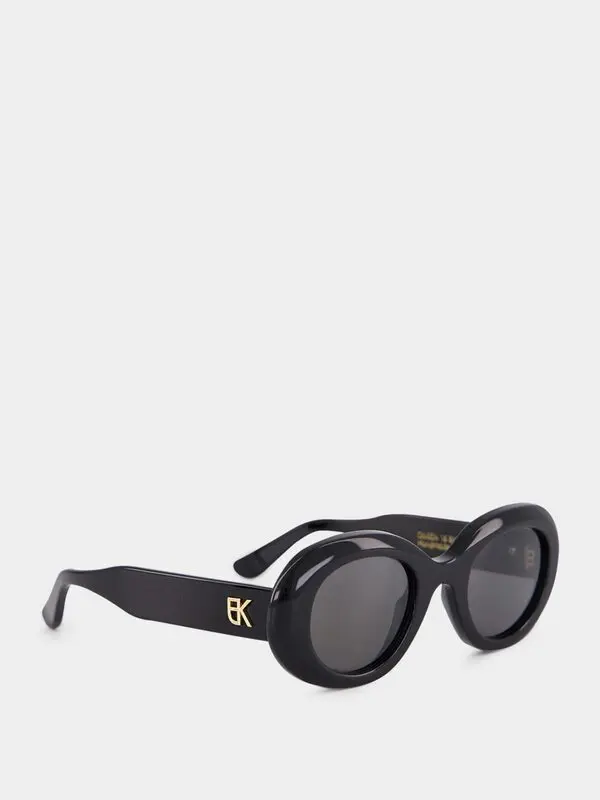 EMMANUELLE KHANH Queen Oval Sunglasses - Black