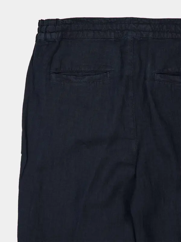 120% Lino Linen Drawstring Trousers