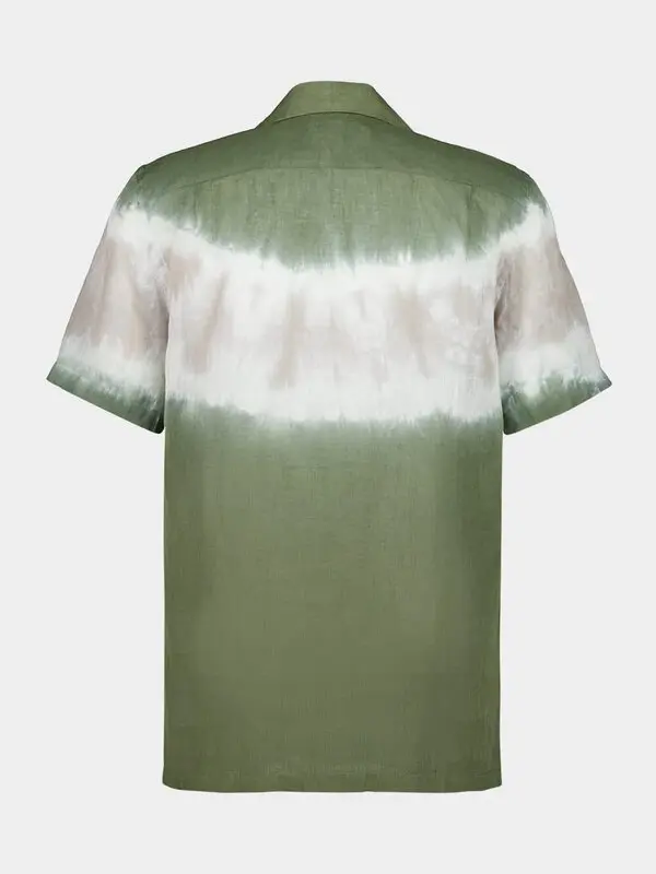 120% Lino Military Tie-dye Linen Shirt