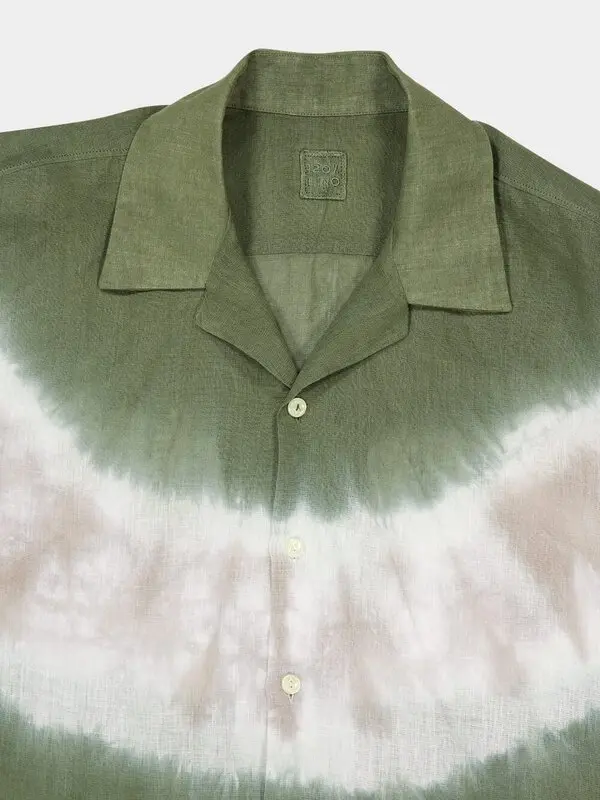 120% Lino Military Tie-dye Linen Shirt