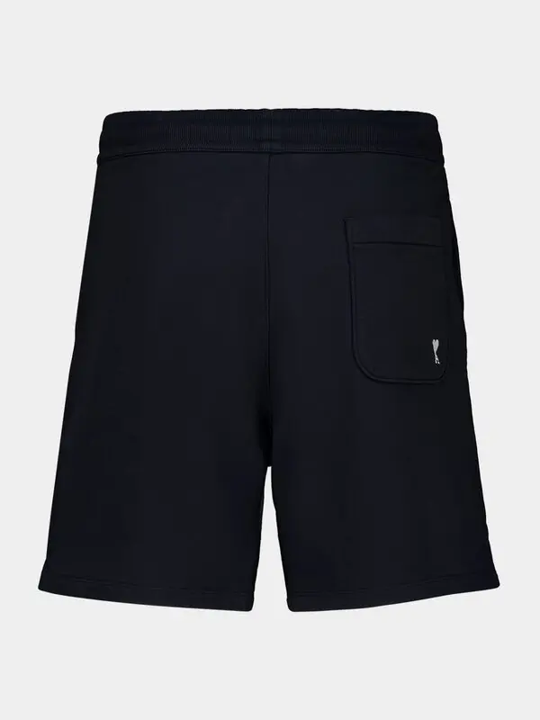 AMI Paris De Coeur Cotton Shorts - Black