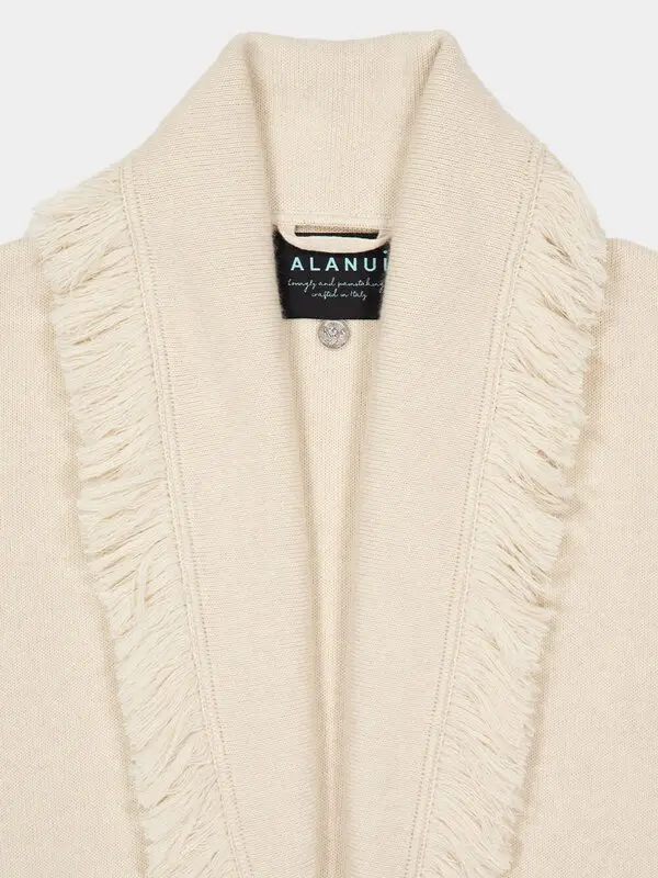 Alanui Cashmere-cotton Fringed Cardigan