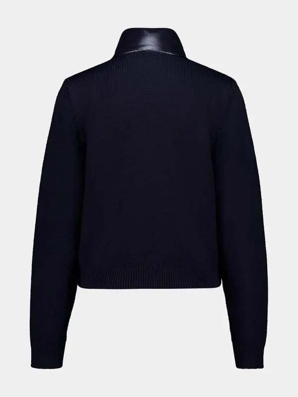 Moncler Padded Zip-up Wool Cardigan - Blue