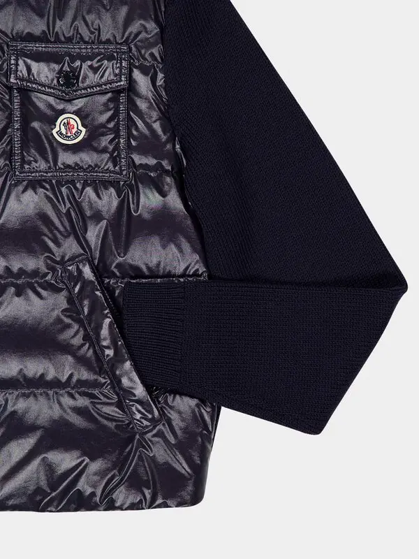 Moncler Padded Zip-up Wool Cardigan - Blue