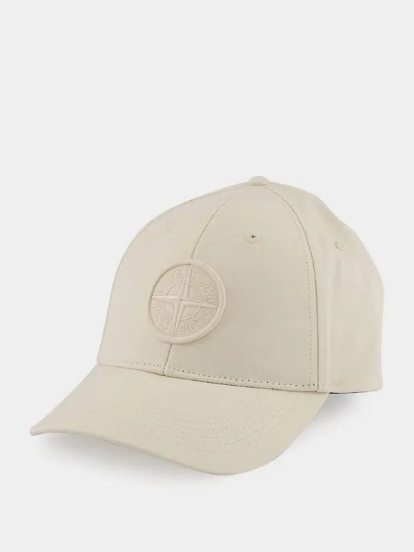 Stone Island Ivory Cotton Baseball Cap - Cream