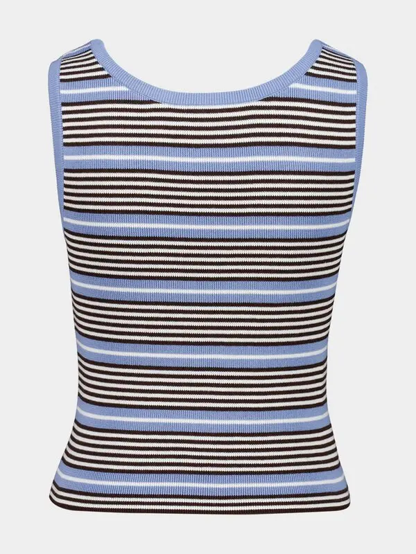 Prada Striped Cotton Knit Tank Top - Multicolour