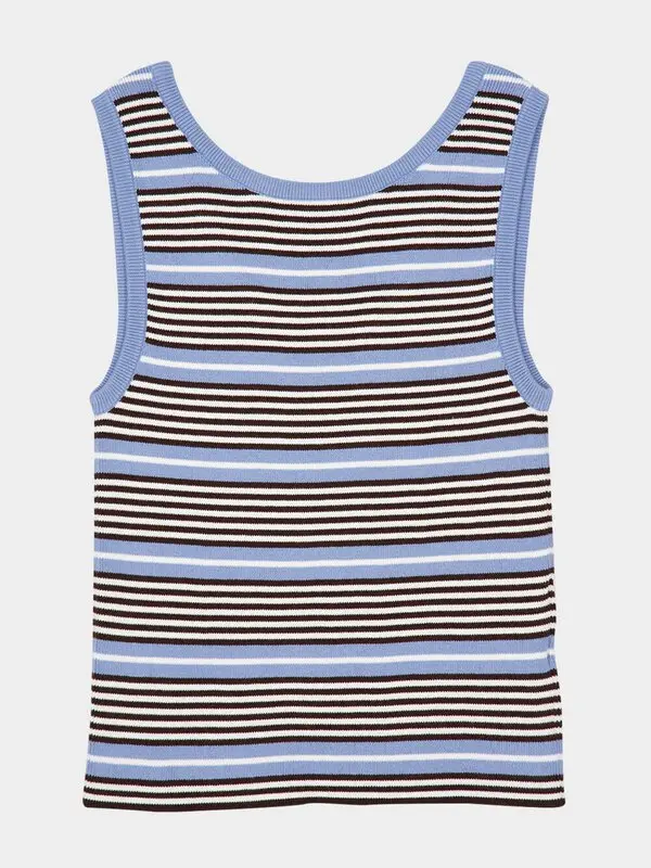 Prada Striped Cotton Knit Tank Top - Multicolour
