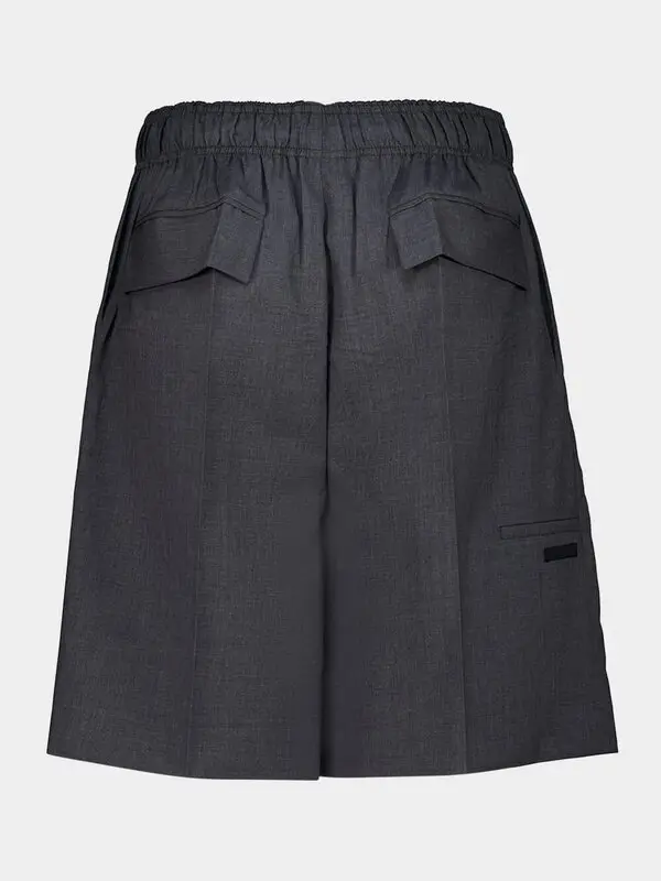 Prada Ardesia Superfine Virgin Wool Shorts - Grey
