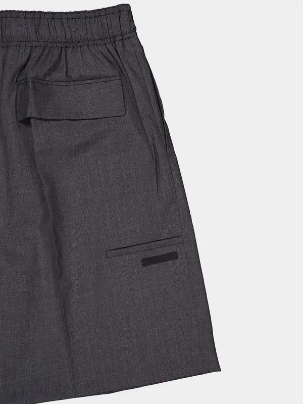 Prada Ardesia Superfine Virgin Wool Shorts - Grey