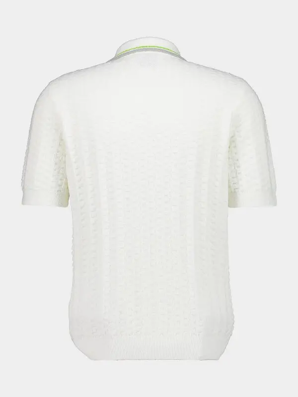 Casablanca Tennis Bouclé Cotton Polo Shirt