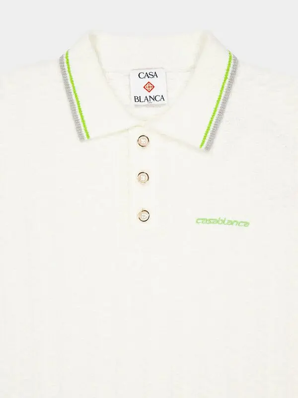 Casablanca Tennis Bouclé Cotton Polo Shirt
