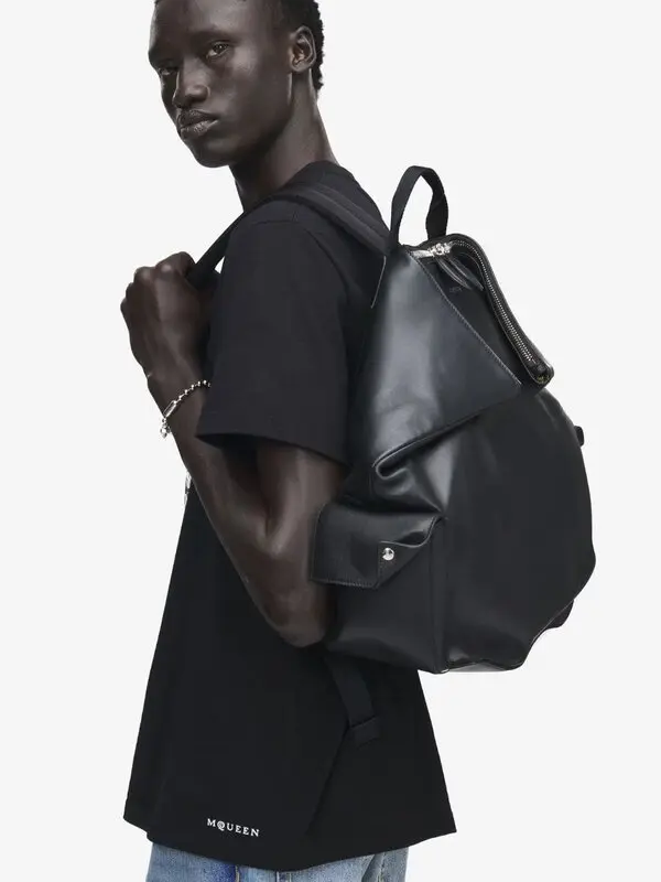 Alexander McQueen Manta Backpack In Nappa Calf Leather - Black