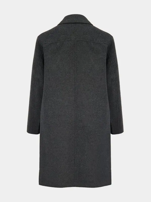 AMI Paris Wool-cashmere Blend Four-button Coat - Grey