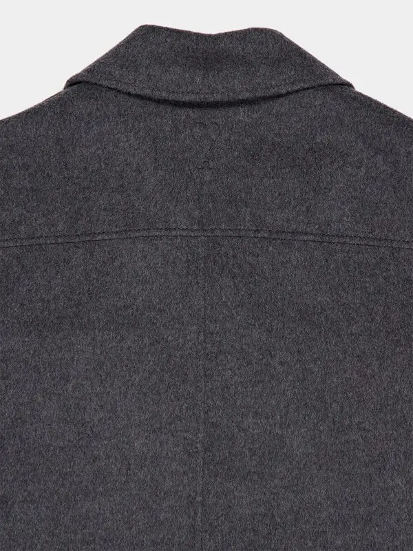AMI Paris Wool-cashmere Blend Four-button Coat - Grey