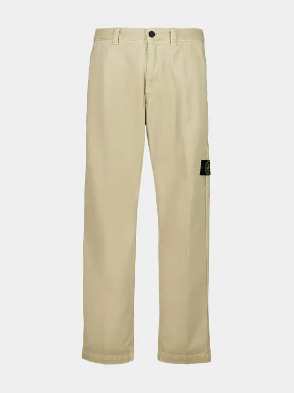 Stone Island Organic Panama Cotton Trousers - Beige