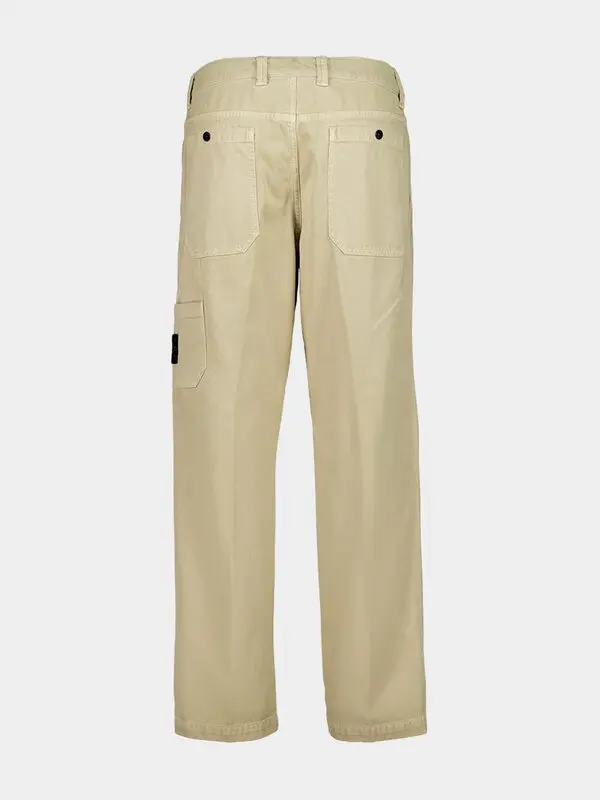 Stone Island Organic Panama Cotton Trousers - Beige