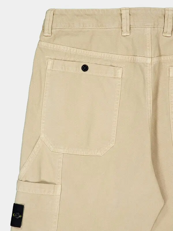 Stone Island Organic Panama Cotton Trousers - Beige