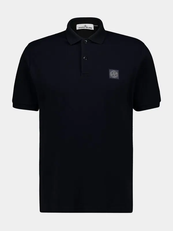 Stone Island Navy 50/2 Organic Cotton Piqué Polo - Blue